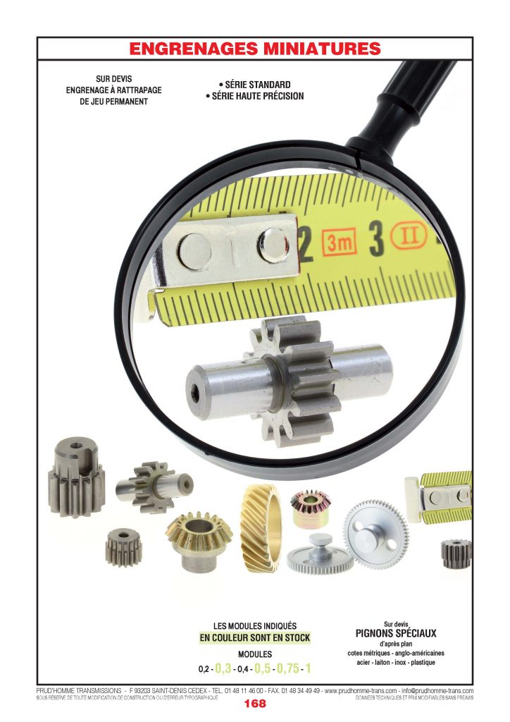 page 168 - ENGRENAGES MINIATURES - Prud'homme Transmissions
