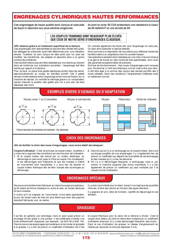 page 173 - ENGRENAGES CYLINDRIQUES HAUTES PERFORMANCES - Prud'homme ...