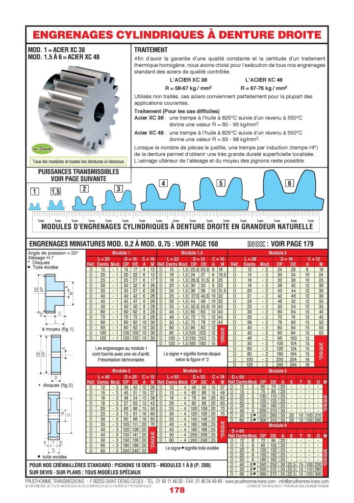 Page 178 ENGRENAGES CYLINDRIQUES À DENTURE DROITE - Prud'homme ...