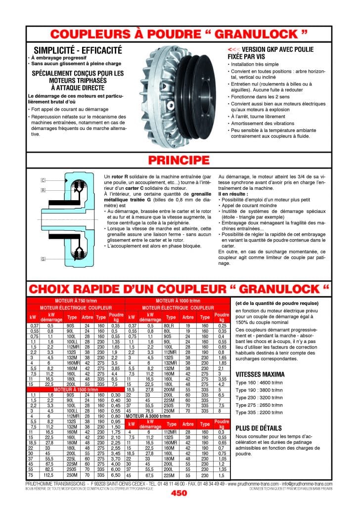 Page 450 - COUPLEURS À POUDRE “ GRANULOCK ”, PRINCIPE & CHOIX RAPIDE D ...