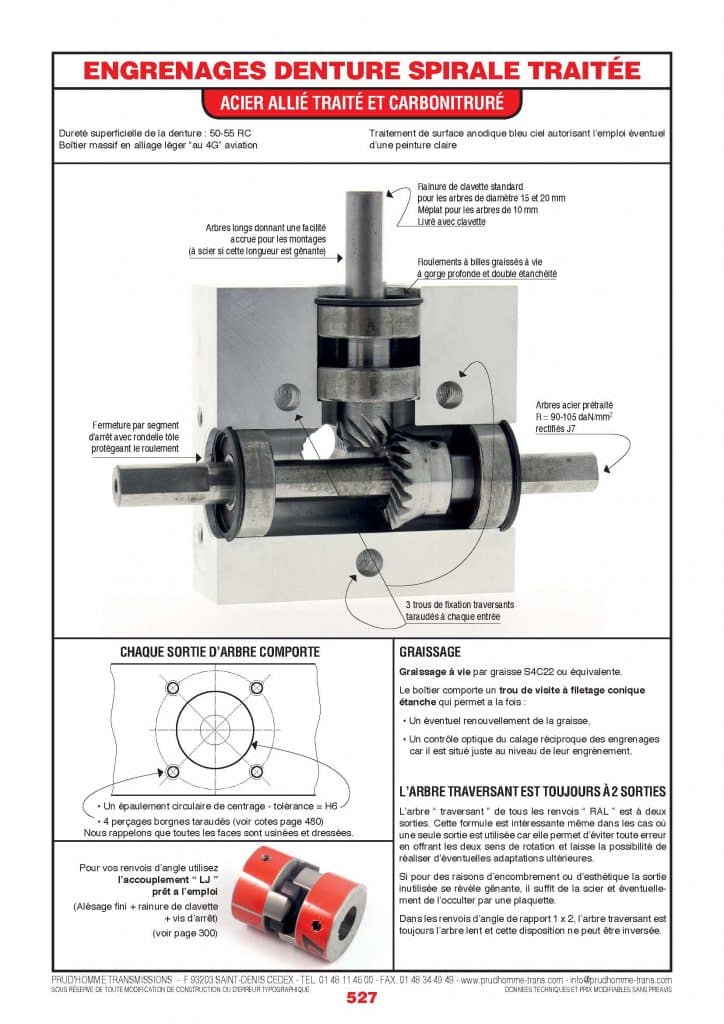 Page 527 - ENGRENAGES DENTURE SPIRALE TRAITÉE - Prud'homme Transmissions
